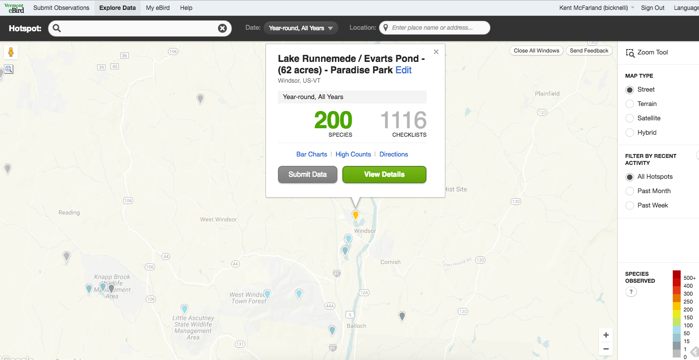Print a Checklist Instantly with Vermont eBird | Vermont Center for ...